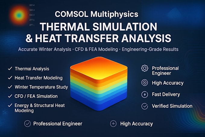Run comsol multiphysics thermal simulation ,heat transfer analysis by Engr_lucas111 | Fiverr