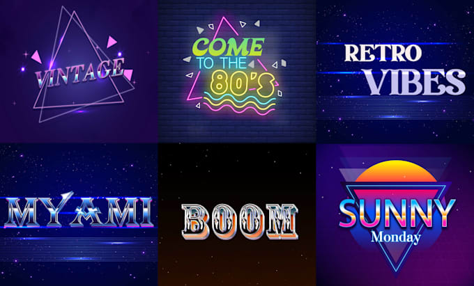 Create 80s synthwave retro vintage style neon logo by Gm_badhon | Fiverr
