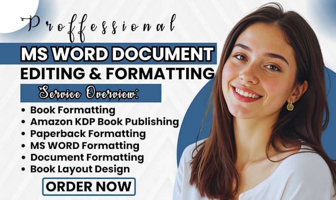 Edit, design word document microsoft word document paperback formatting ...
