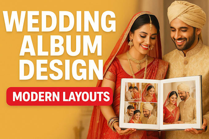 Criar um álbum de casamento premium com layouts modernos e retoques ...