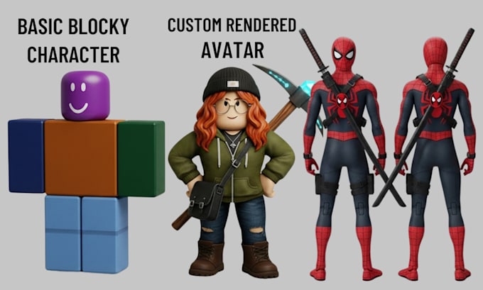 Make 3d roblox ugc character avatar layered r6 r15 roblox clothing ...