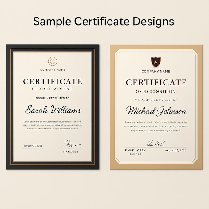 Design a professional certificate template in canva by Maxx_tr | Fiverr