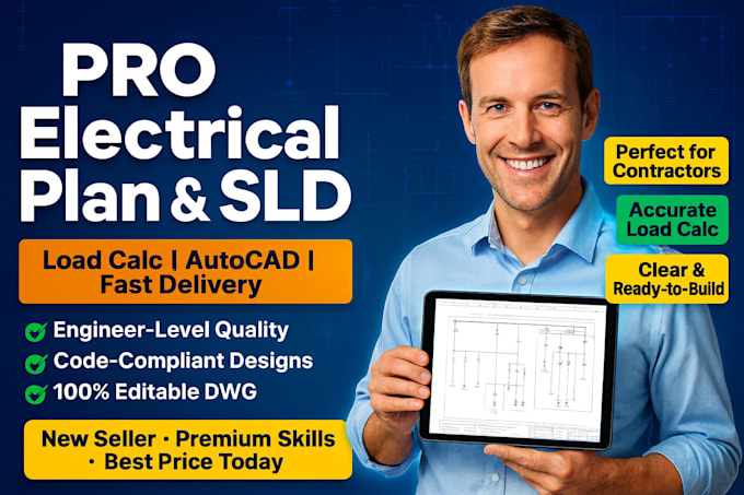 Design electrical plan, single line diagram, load calcu and autocad ...