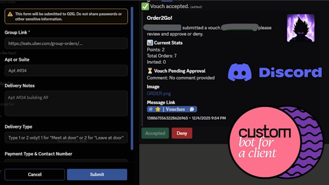 Build a custom discord bot using nodejs or python with commands and automation by Hamim_ally ...