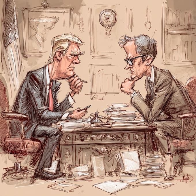 Draw a political themed cartoon for you by Bouvark | Fiverr