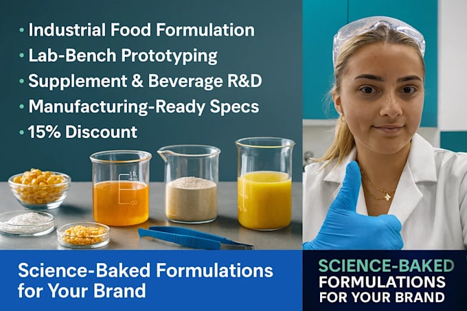 Create industrial grade food, beverage, and supplements formulation lab ...