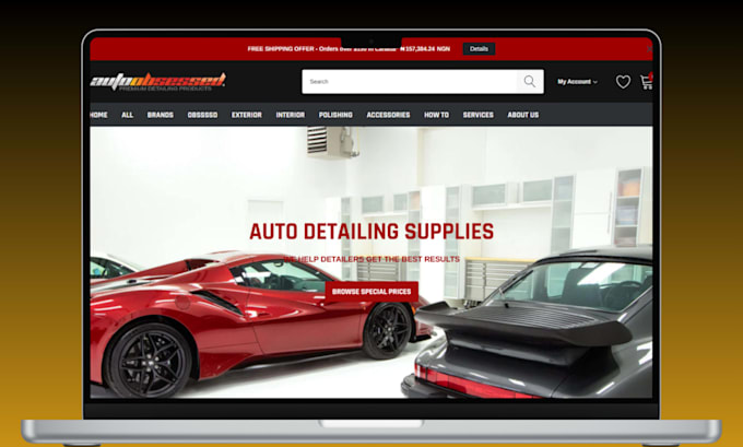 Build car detailing website car wash auto part product car dealership ...