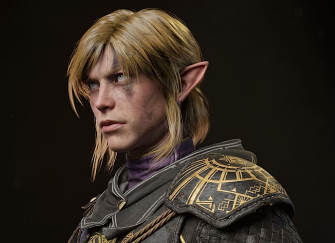 Custom 3d metahuman character,3d elf,xgen hair,ue5 livelink face rig ...
