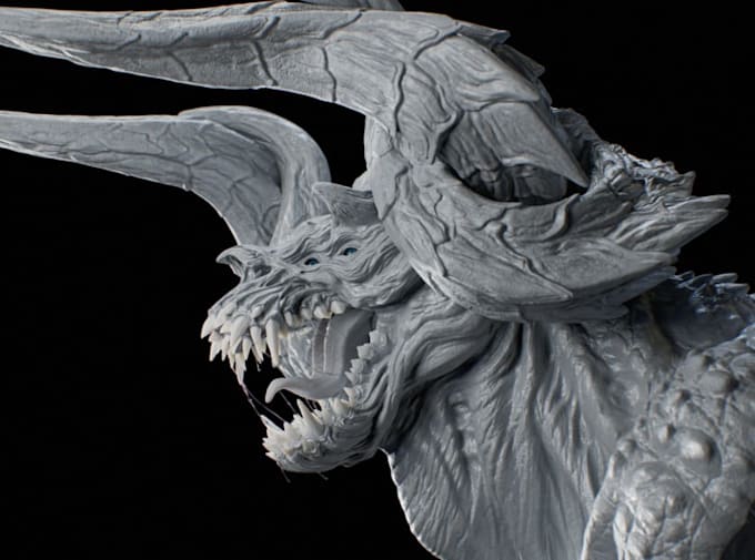 Sculpt 3d creature busts,fantasy 3d monster,zbrush,3d animal sculpture ...