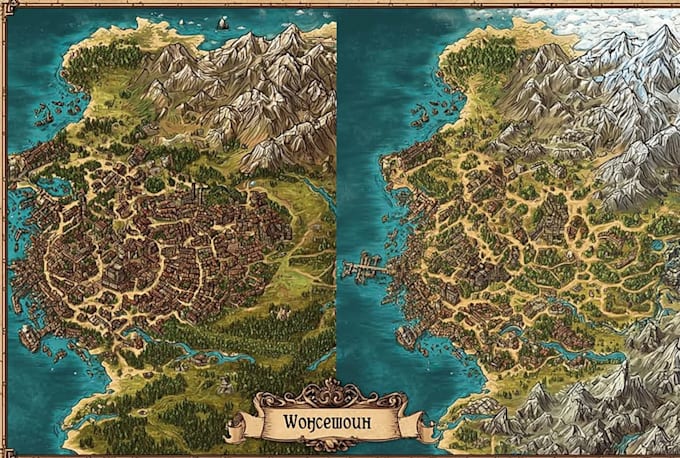 Design your high quality detailed fantasy map by Aetherioncrest | Fiverr