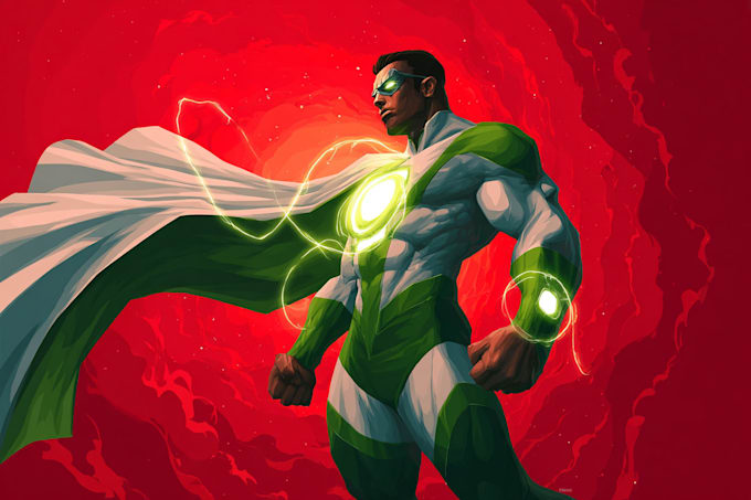 Draw a concept art superhero character design by Cosmicrogue | Fiverr