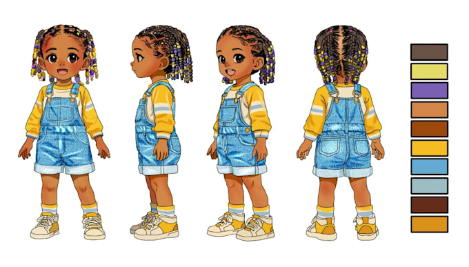 Draw character reference sheet nsfw furry fursona, vtuber oc, anime ...