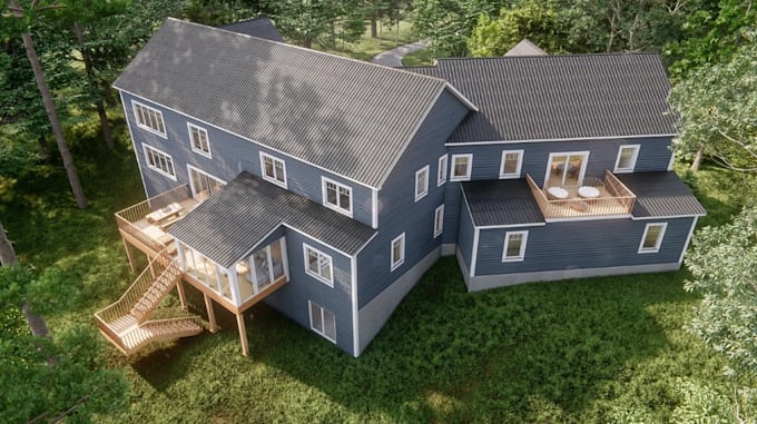 Styling vacation cabin,revit to render,modern farmhouse,scandinavian ...