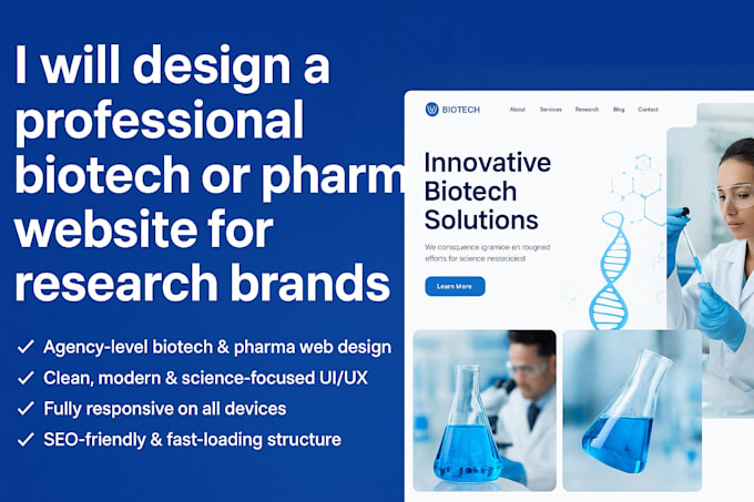 Design a professional biotech or pharma website for research brands by ...