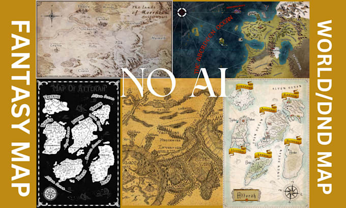 Draw fantasy map illustration for dnd and fiction, world vector map ...