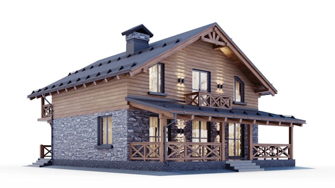 Design 3d timber frame, architecture, houses framing, with walkthrough ...
