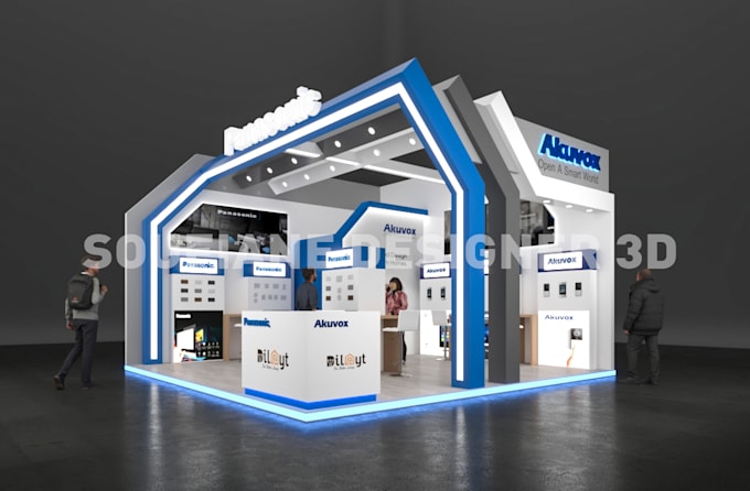 Create 3d exhibition booths with technical drawings and measurements by ...