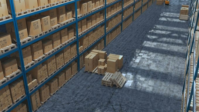 Do 3d cgi design for warehouse, factory, storage space, industry ...