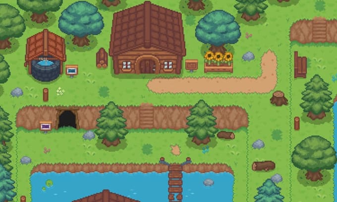 Create pixel art tileset, top down pixel sprite sheet by Abbey099 | Fiverr