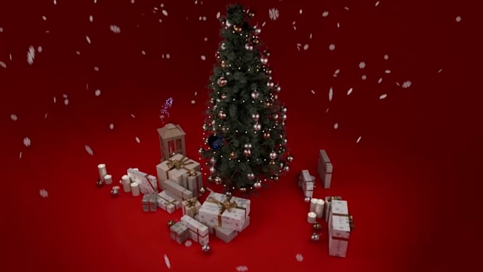 Créer une animation 3d de noël, vidéo d'intro du nouvel an, animation ...