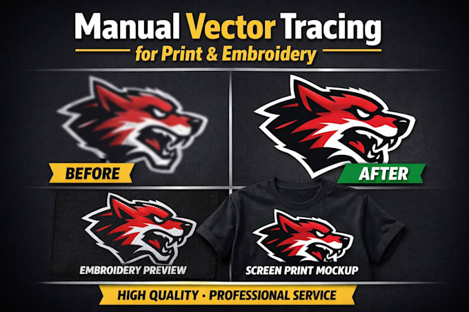 Convert logo to high quality vector for printing and embroidery by ...