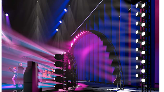 Create 3d stage design, stage lighting design with rendering by ...