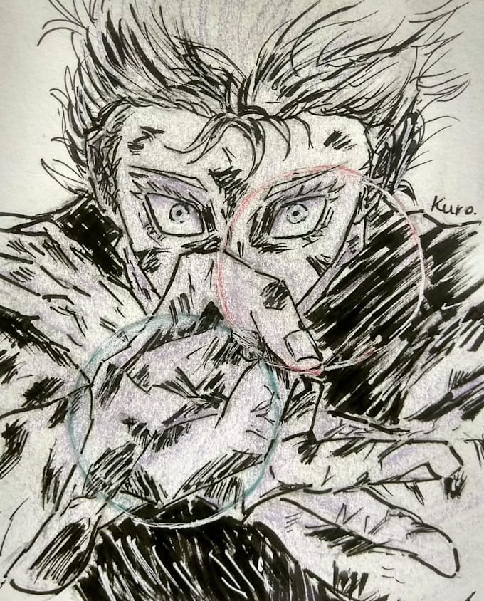 Draw traditional sketches of anime and manga characters by Kurointhemud ...