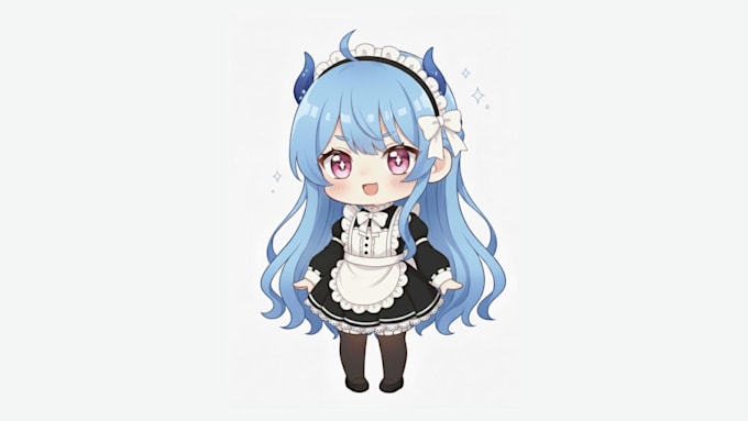 Draw cute anime chibi art character design for pfp, sticker, and sheets ...