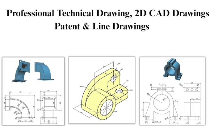 Design professional technical drawing, 2d cad drawings, patent and line ...