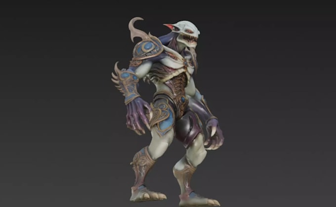 Sculpt 3d fantasy character,armor humanoid creature,monster,action game ...