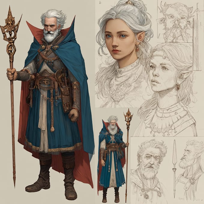 Create fantasy character design and concept art illustration by ...