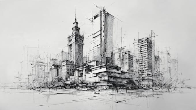 Hand draw architecture and urban design sketches by Trineatkins | Fiverr