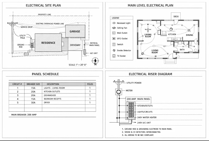 Prepare professional electrical drawings for residential permits by ...