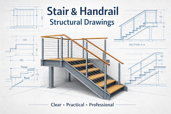 Prepare structural drawings for staircases and handrails by Stairstruct ...