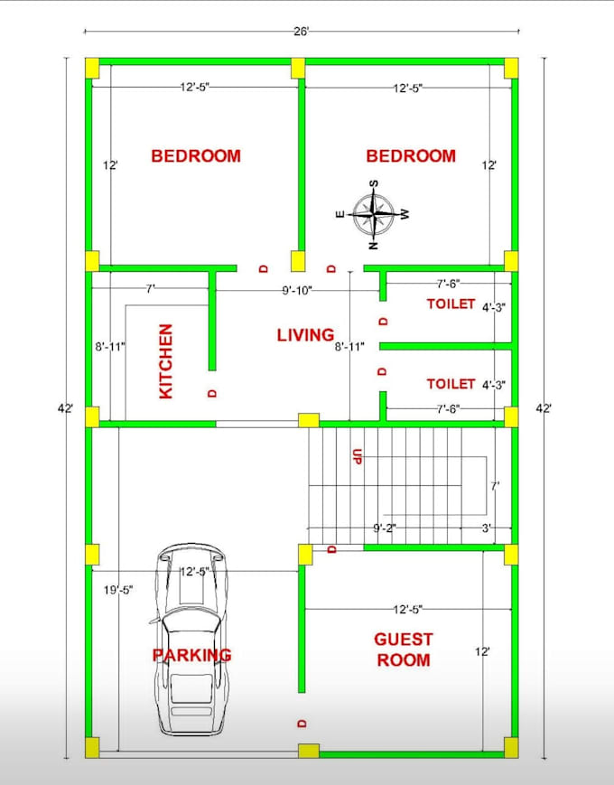 Create autocad civil 2d floor plans and drawings by Saimkhan887 | Fiverr
