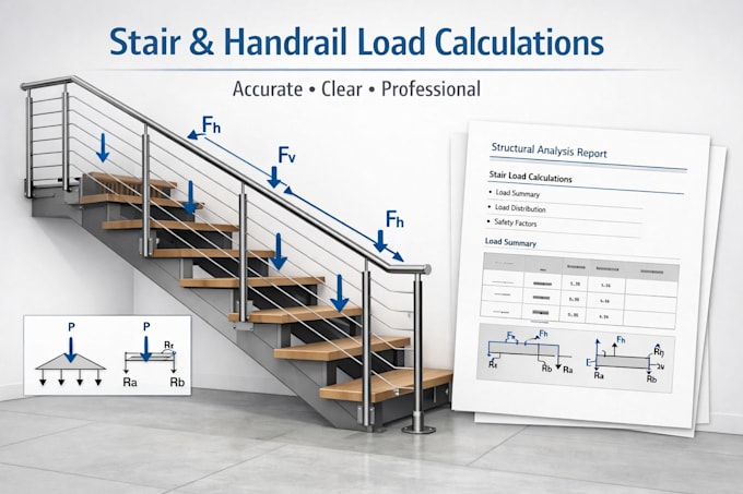 Calculate structural loads for staircases and handrails by Stairstruct ...