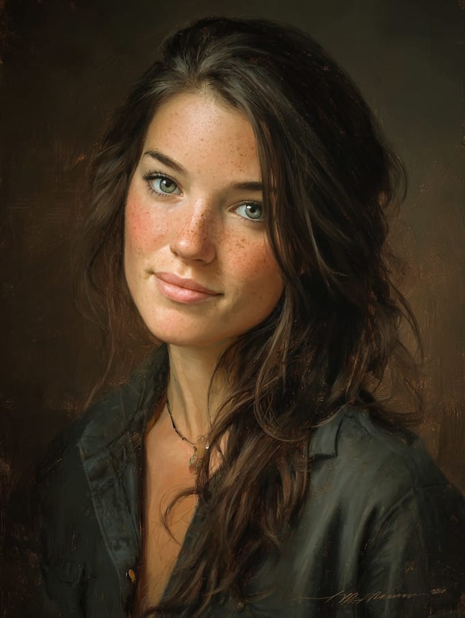Draw realistic self portrait best oil painting by Trentonbeach | Fiverr