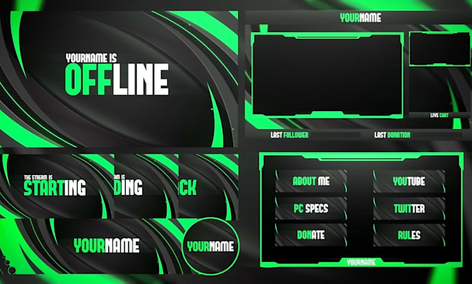 Create a complete twitch overlay stream branding package for new ...
