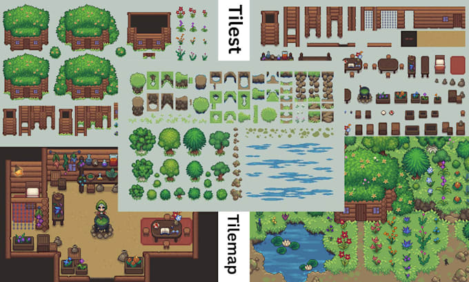 Create pixel tileset, pixel background, tile map for pokemon and rpg ...