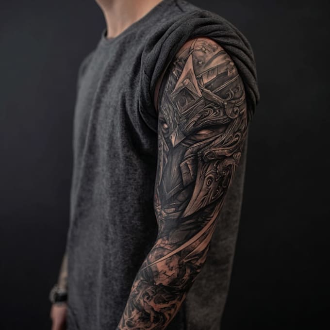 Do a tattoo design of tattoo sleeve by Marcasio | Fiverr