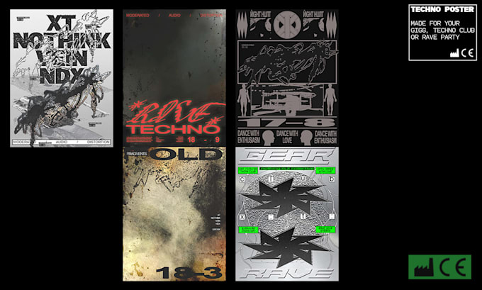 Create a edgy poster for your techno club, rave party by Xontwo | Fiverr