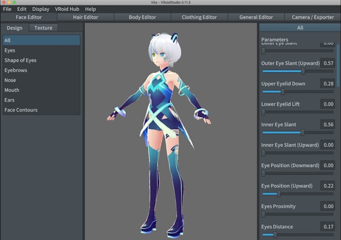 Model vrchat, vroid 52 arkit blendshapes in blender, maya, iclone, cc5 ...