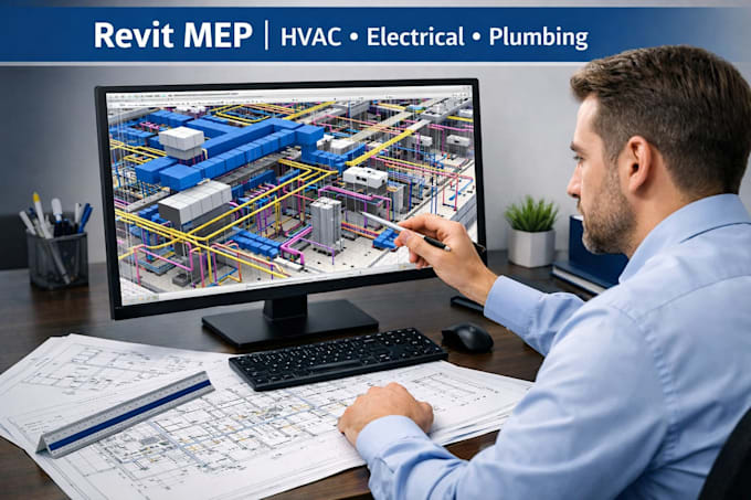 Create revit mep modeling for hvac electrical plumbing by Corebimmep ...