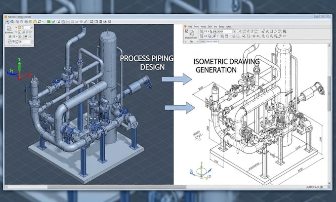 Design process piping and isometric drawing in autocad 2d, 3d by Sophie ...