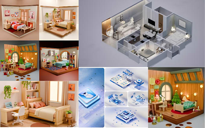3d isometric modeling saas isometric, ui isometric model, isometric ...