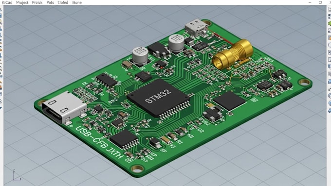 Design usb c stm pcb with antenna interface in kicad by Olamide544 | Fiverr