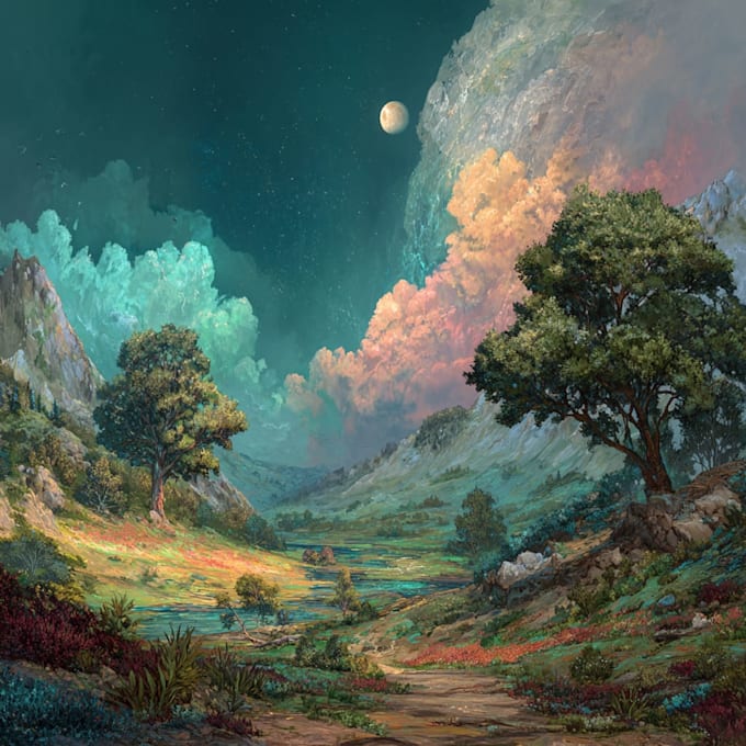 Create professional landscape digital art by Pabraar | Fiverr