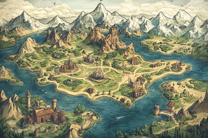 Draw fantasy dnd map, battle game map, ttrpg cartography by Barbarahan1 ...