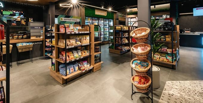Remodel 3d supermarket interior design ,render retail store, grocery ...