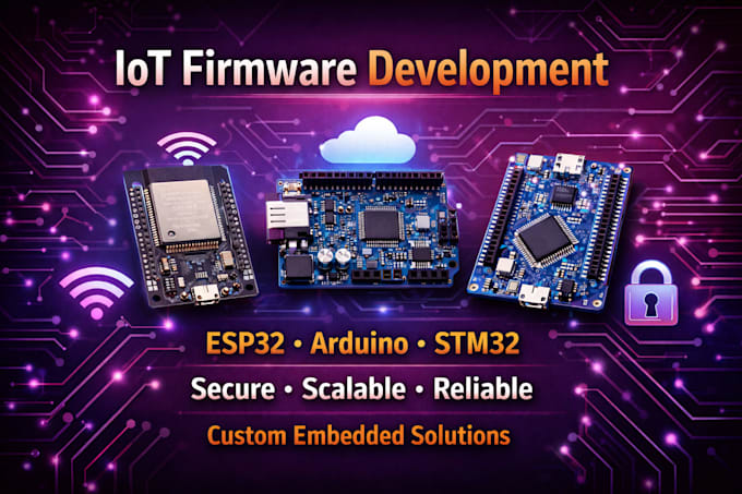 Develop secure iot firmware for esp32, arduino, stm32 and embedded ...